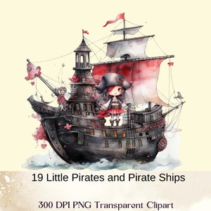 19 Cute Little Pirates Clipart, Pirate Girl Clipart, Pirate Boy Clipart ...