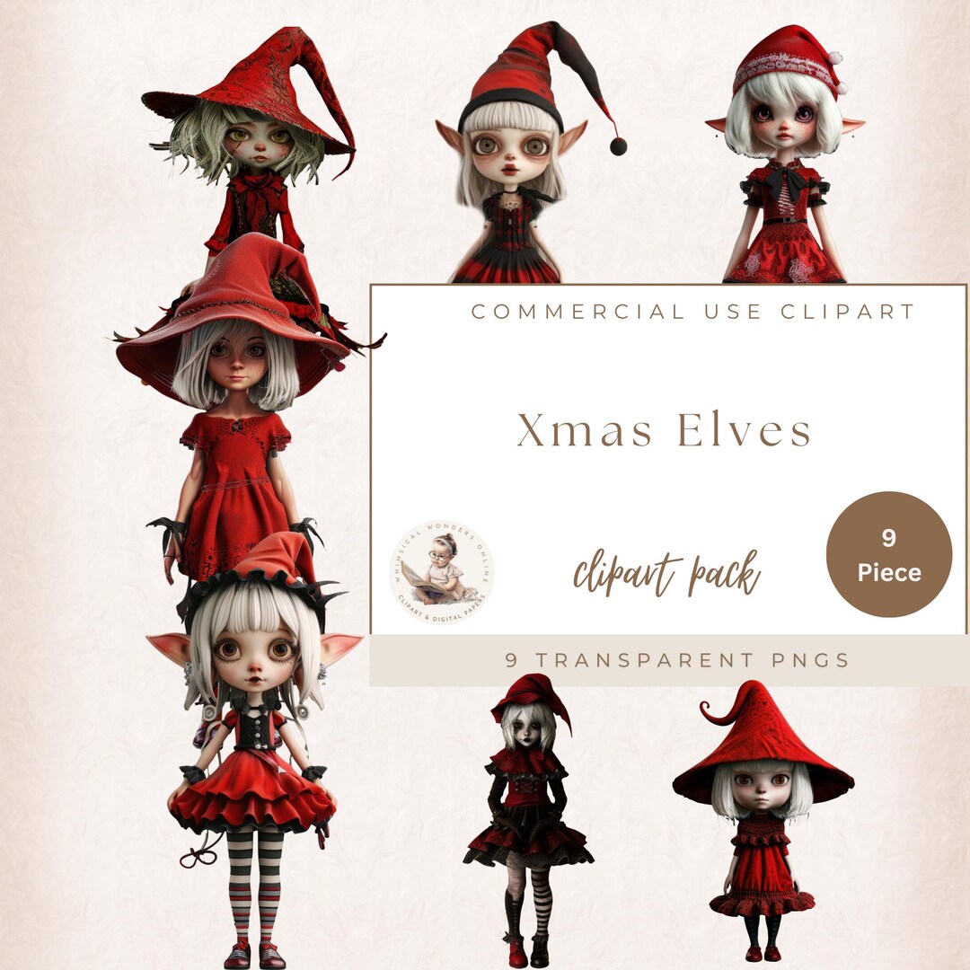Xmas Elf Clipart, Christmas Elf Clipart, Cute Elf Sublimation Designs ...