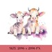 Cute Cow Clipart, Digital Download, Watercolor Clipart, Animal Clipart ...