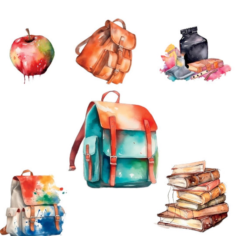 Classroom Back to School Clipart Watercolor Teacher Clip - Etsy