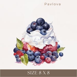 Watercolor Pavlova Clipart Bundle,pavlova Digital Images, Pavlova ...