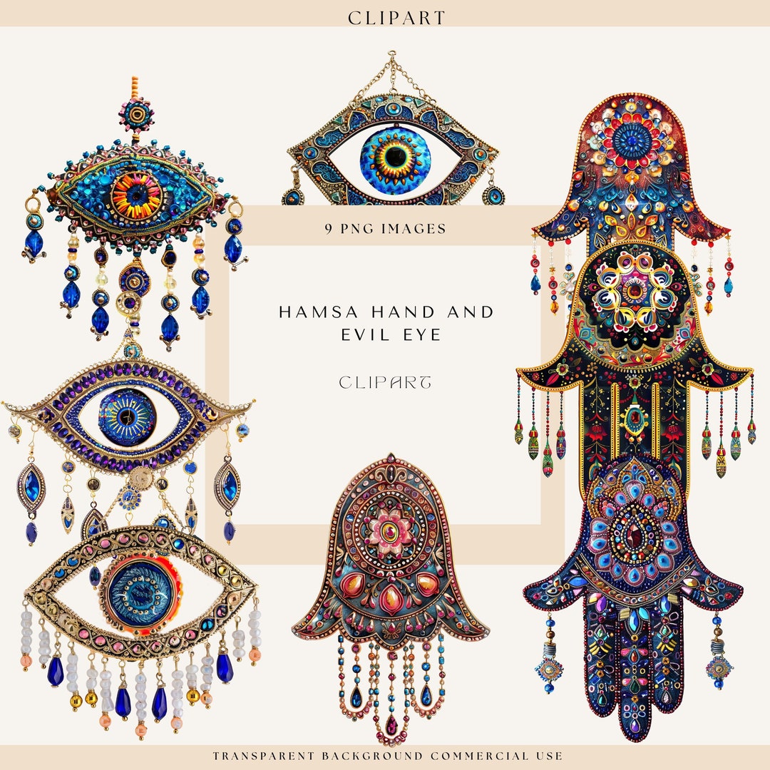 Hamsa Clipart, Evil Eye Protection PNG, Evil Eye Clipart, Scrapbook ...