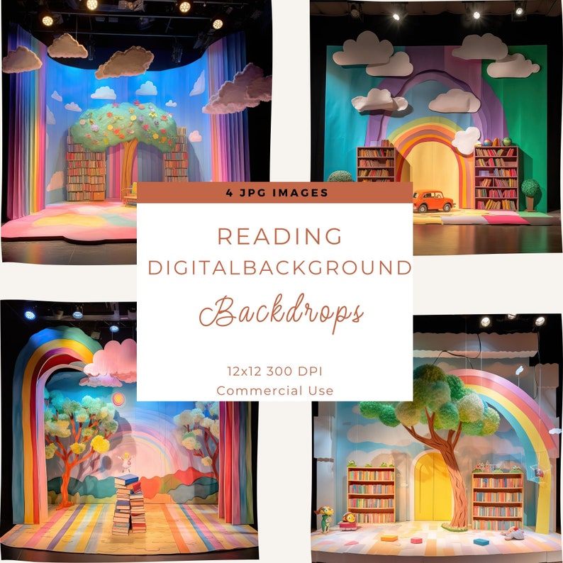 Digital Reading Background Backdrop, Studio Backdrops for Photographers ...
