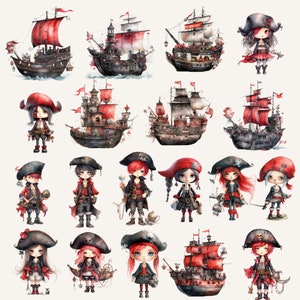 19 Cute Little Pirates Clipart, Pirate Girl Clipart, Pirate Boy Clipart ...