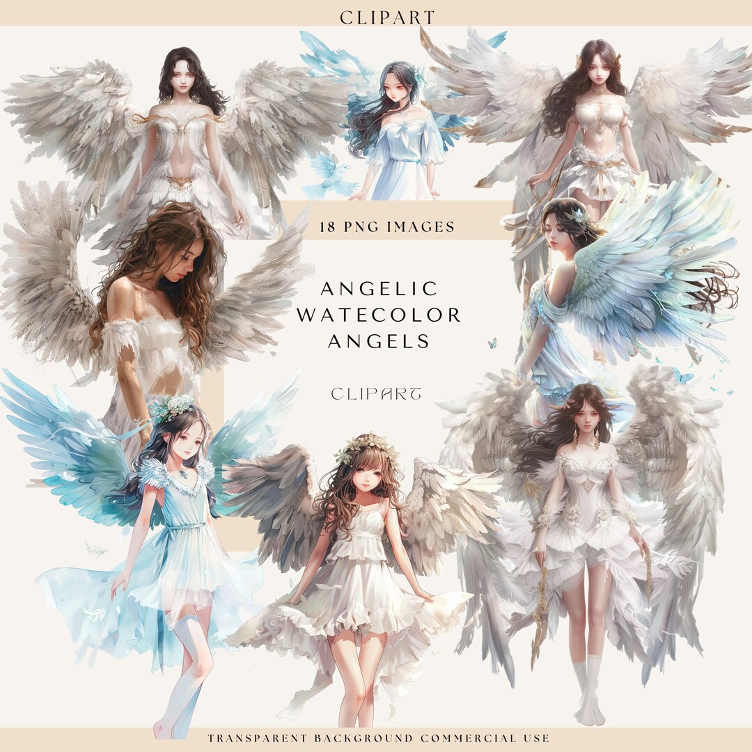 Watercolor Angels, Angel Clipart, Religious Clipart, Angel Graphics ...