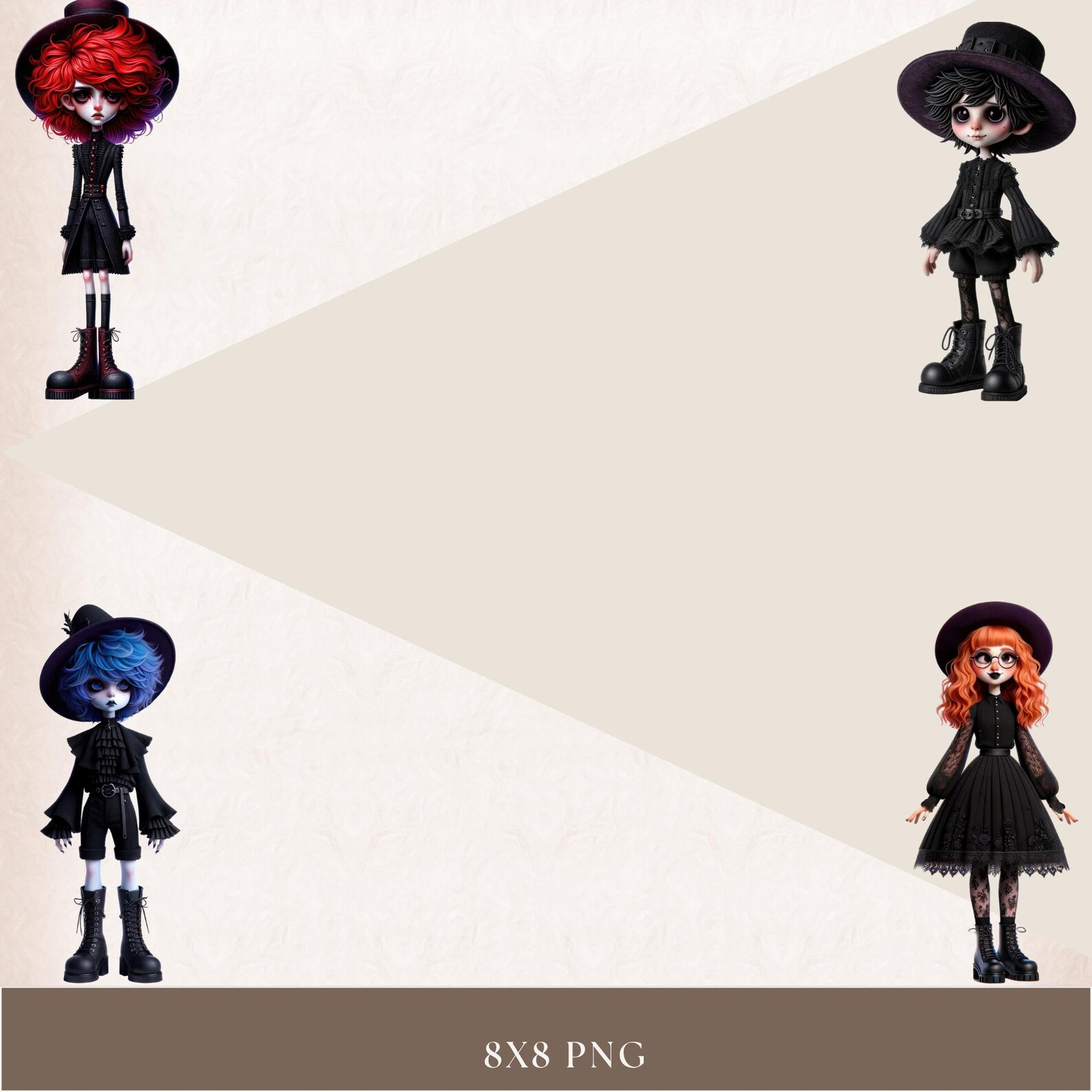 Goth Kids Clipart, Quirky Kids, Gothic Watercolor, Junk Journal ...