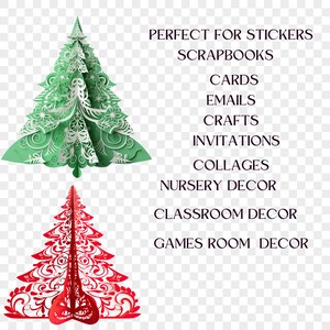 Trees Clipart, Paper Style, Christmas Clipart, Christmas Tree ...