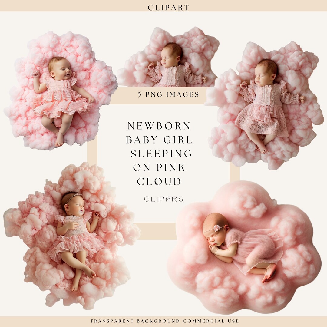 Newborn Baby Girl Clipart, Baby Shower Clipart, Gender Reveal, Baby ...