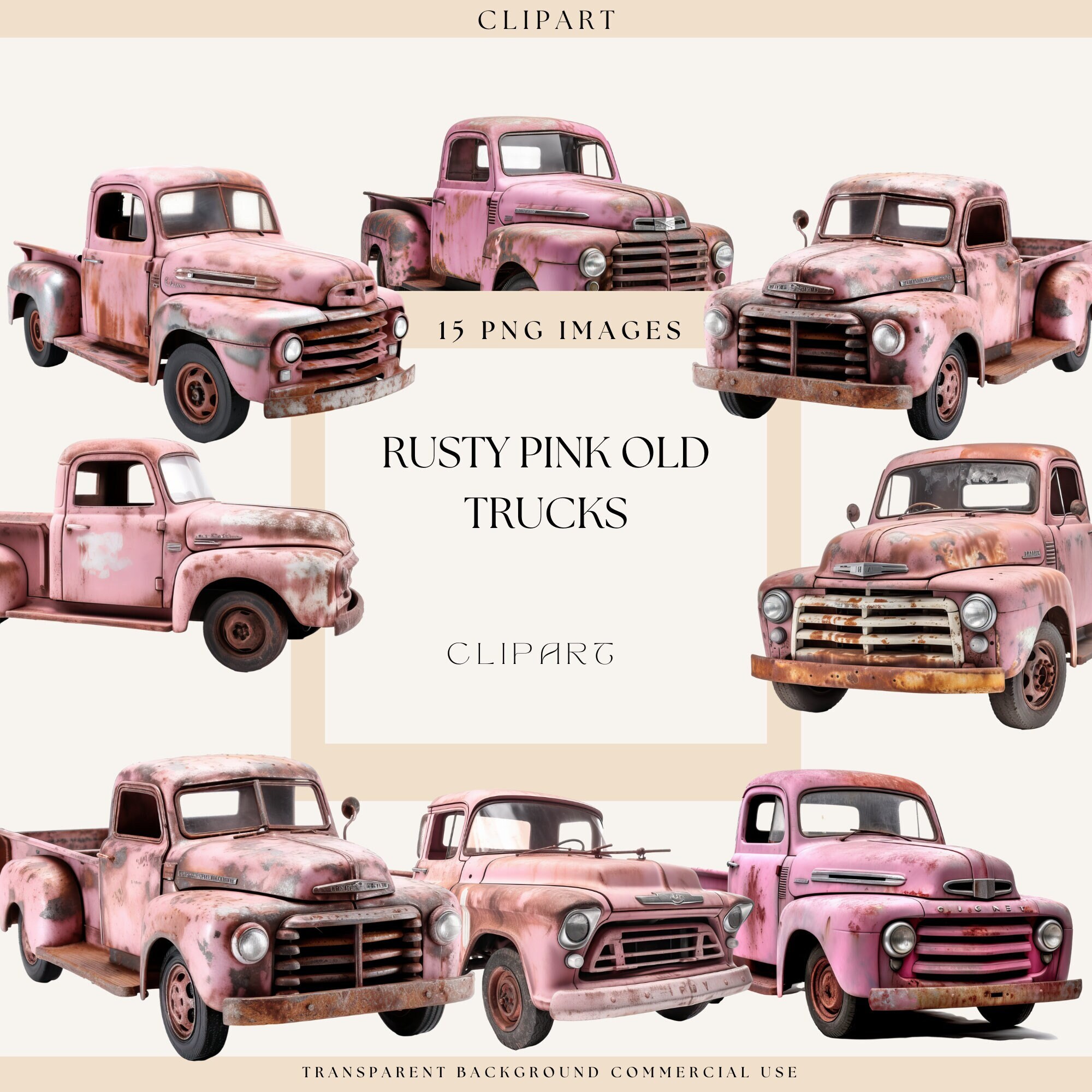 Antique Pink Truck Clipart, Truck Clipart, Antique, Commercial Use ...