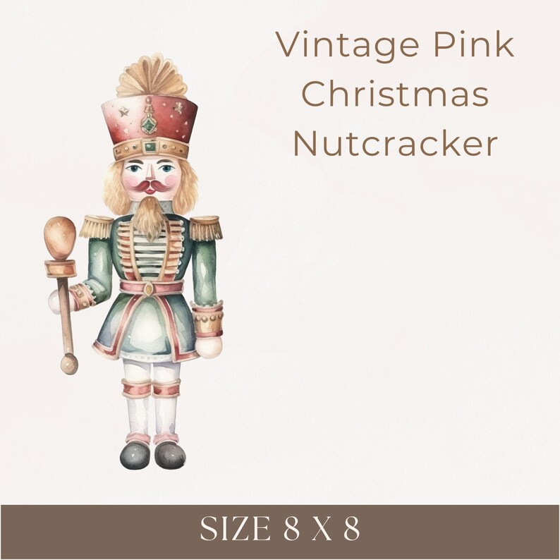 Vintage Christmas Nutcracker Clipart, Watercolor Clipart, Christmas ...