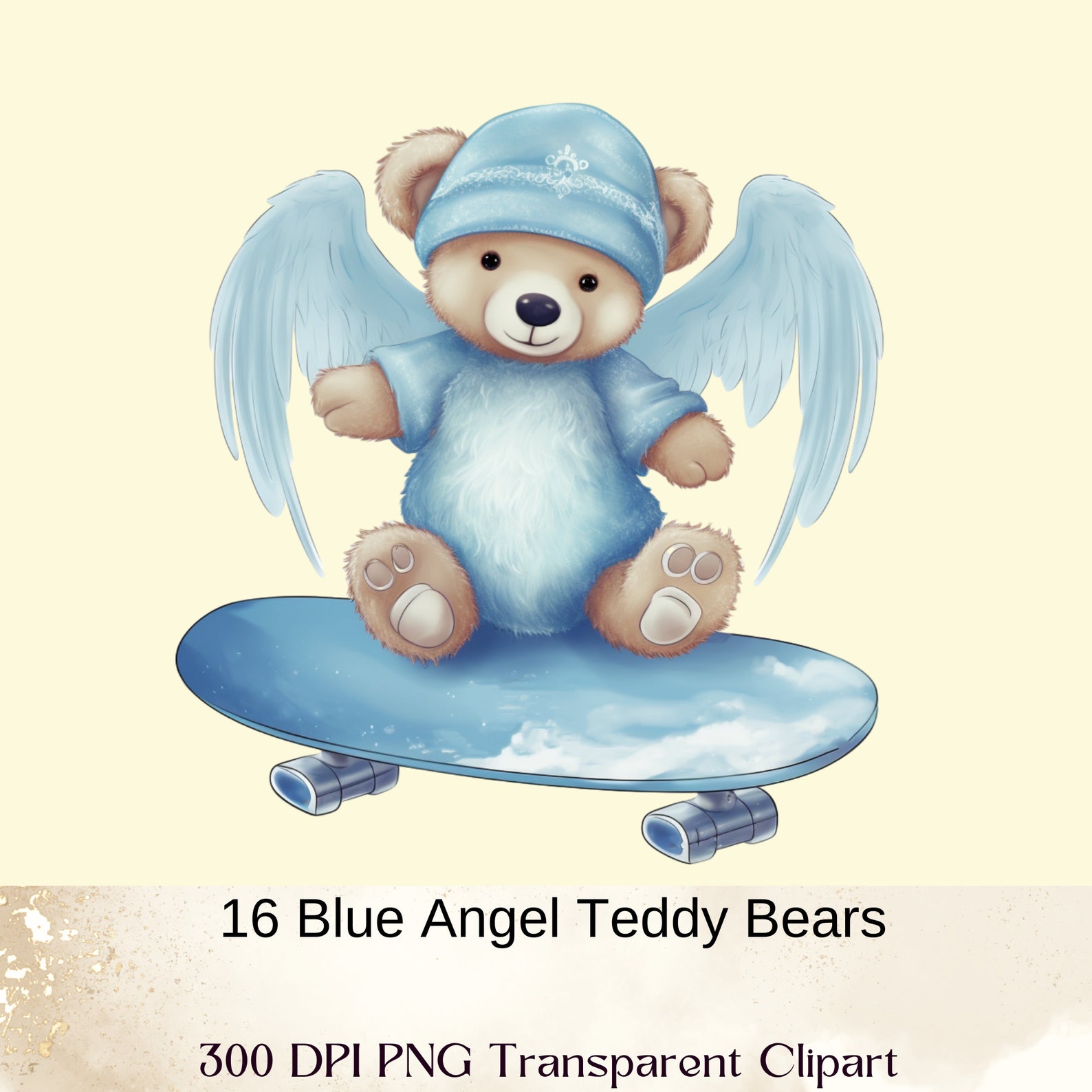 Angel Clipart Cute Angel Teddy Bear Blue Teddy Bear Clipart - Etsy