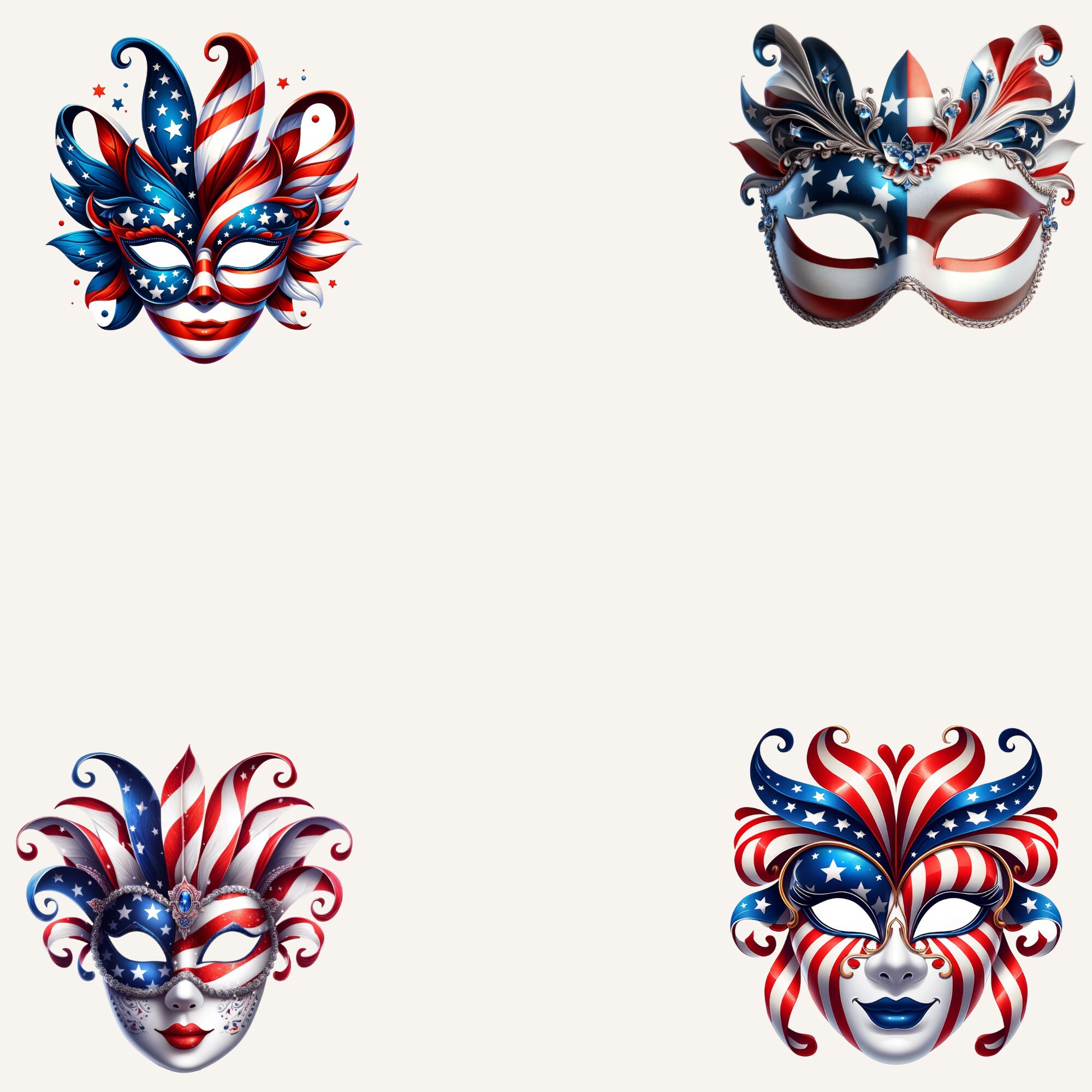 Masquerade Clipart, 4th of July Party Mask, Celebration Mask, Pride ...