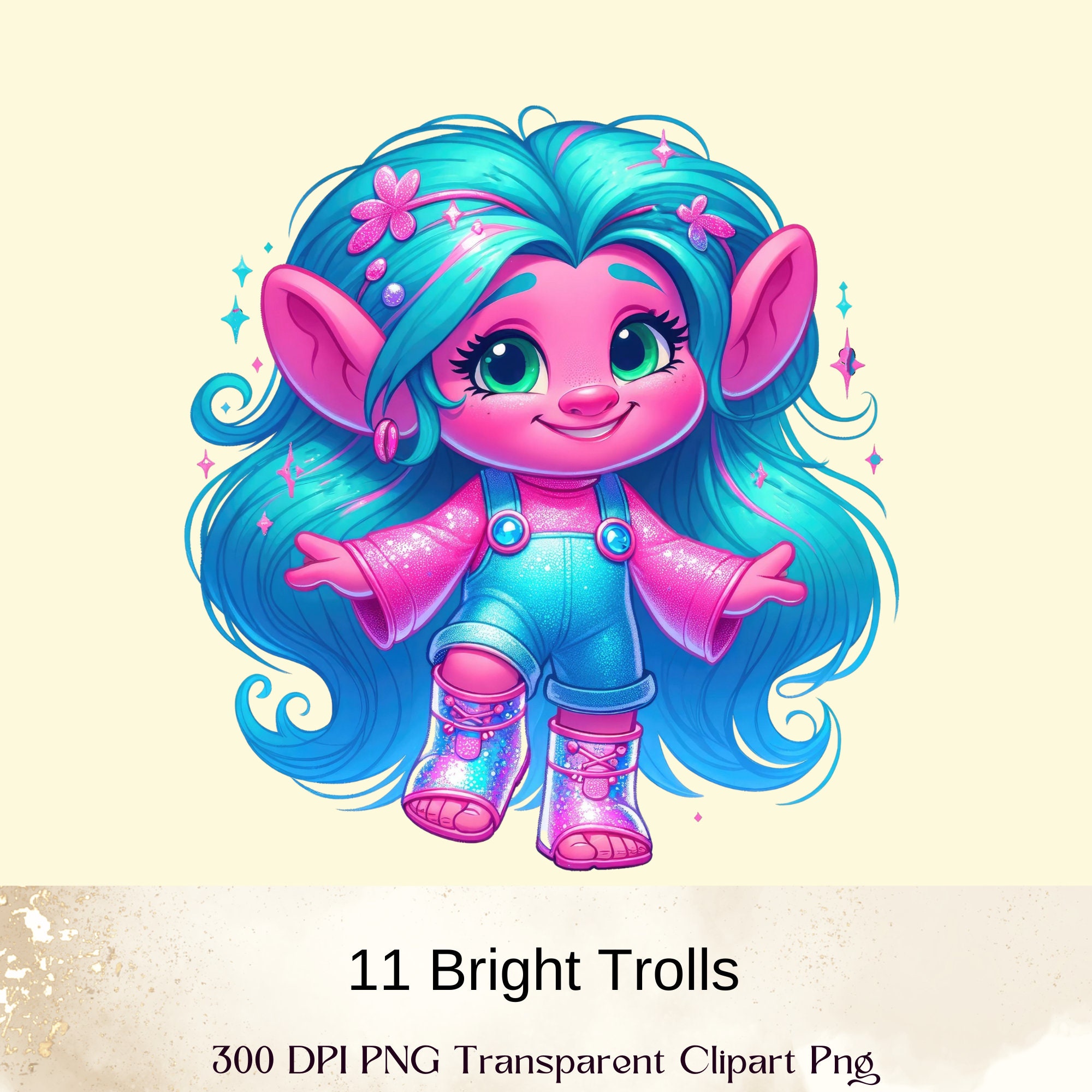 Trolls Clipart Troll Print Trolls Birthday Sparkle Troll - Etsy