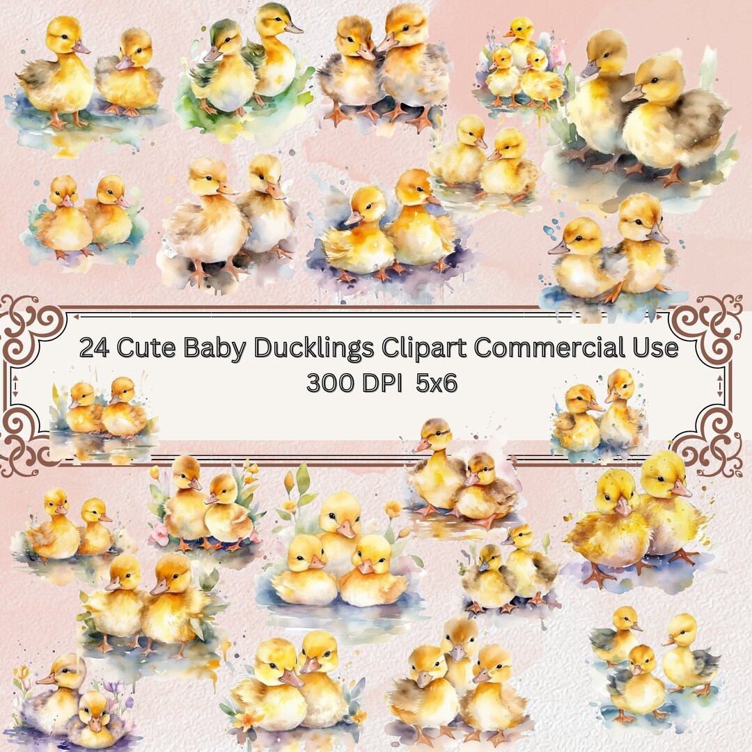 Cute Baby Duck Clipart Bundle Watercolor Adorable Duckling - Etsy