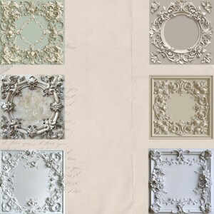 Vintage Framed Digital Paper, Digital Texture Backgrounds, Vintage Junk ...