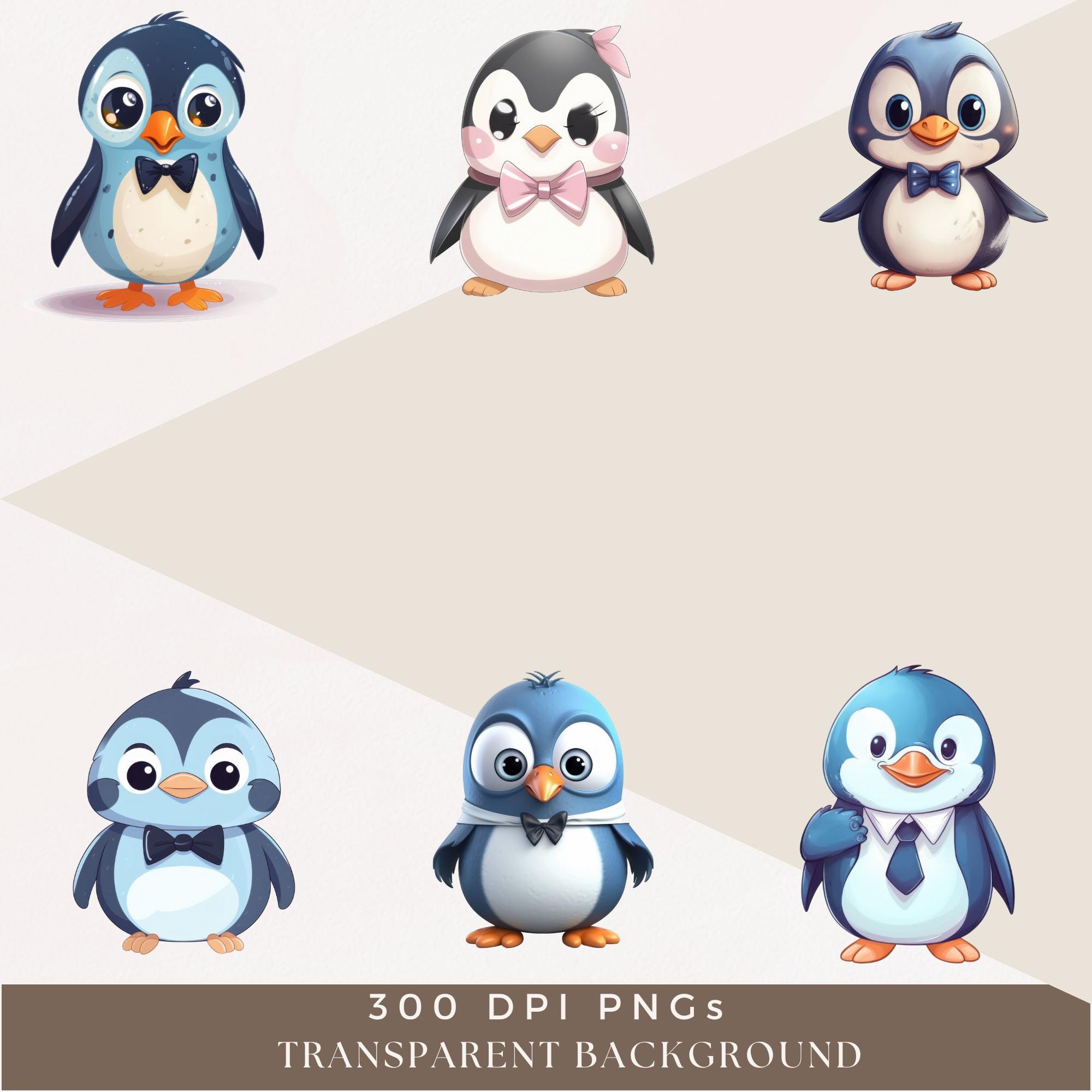 Cute Penguin Clipart Boy and Girl Penguin Clipart, Commercial Clipart ...