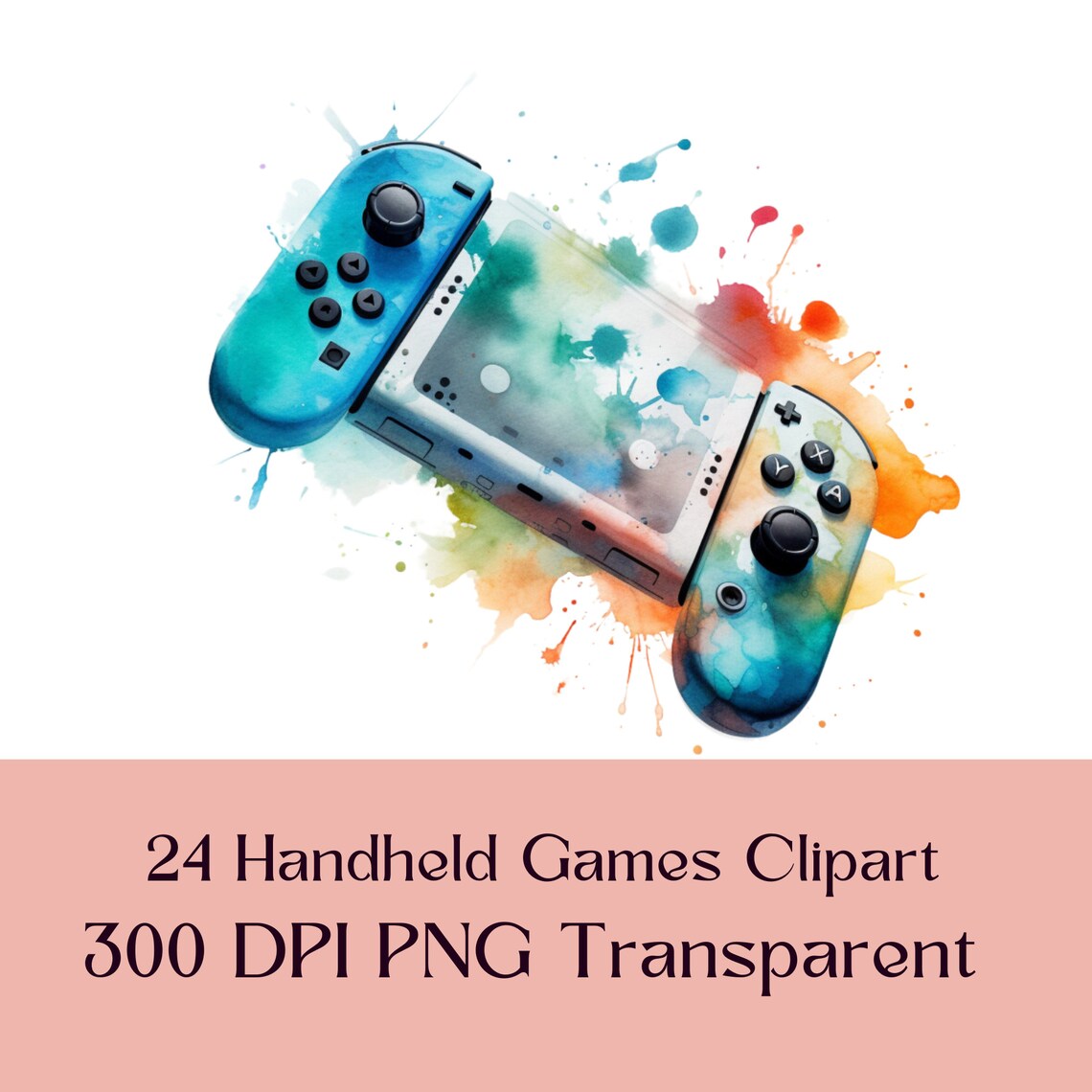 Gaming Clipart, Handheld Gamer Clipart, 300 DPI, Transparent Background ...