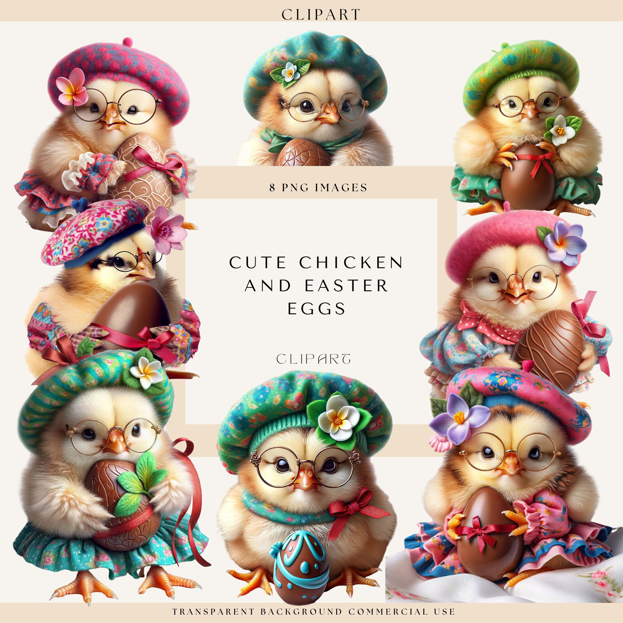 Cute Baby Chicken Clipart, Chicken Holding Easter Egg, Easter Clipart ...