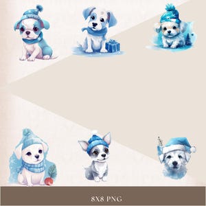 Cute Winter Dog Clipart, Christmas Clipart, Winter Wonderland Clipart ...