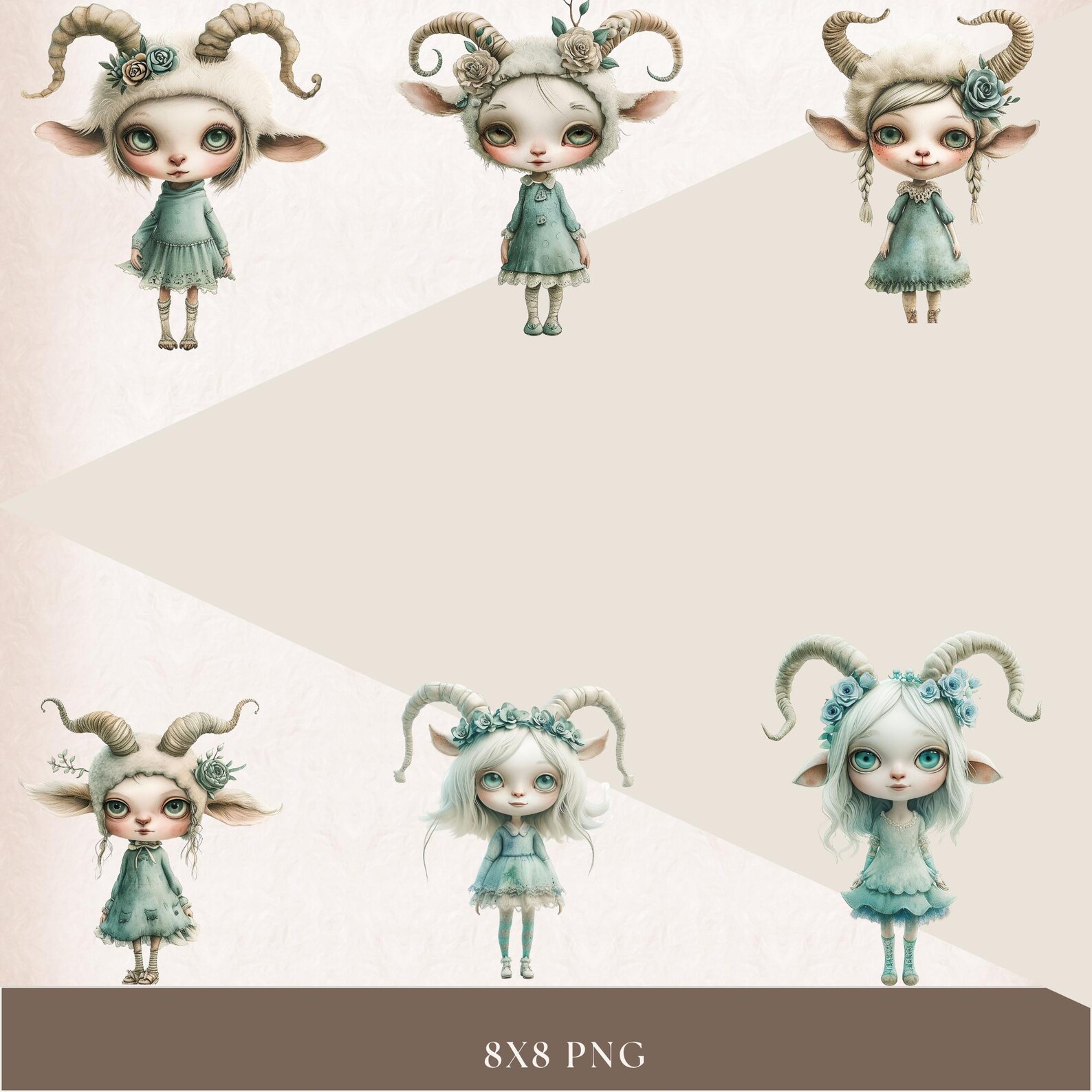 Whimsy Clipart, Goat Girl Clipart, Fantasy Clipart, Girl Clipart ...