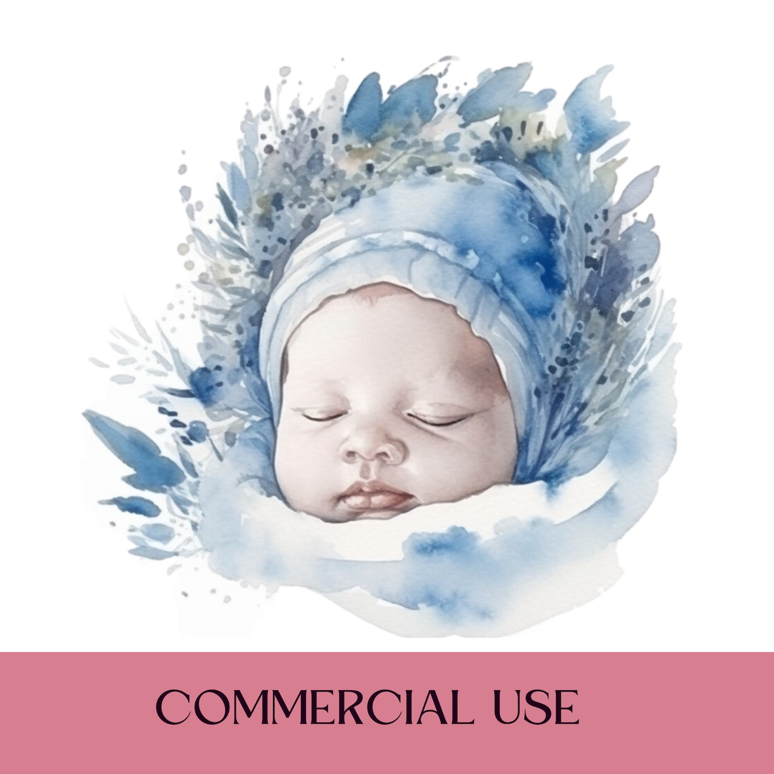 Watercolor Newborn Baby Boy Clipart Bundle, Newborn Clipart, Baby ...