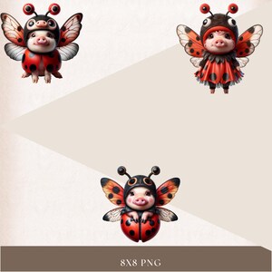 Cute Pig Clipart, Lady Bug Pig, Lady Bug Clipart, Fashion Clipart ...