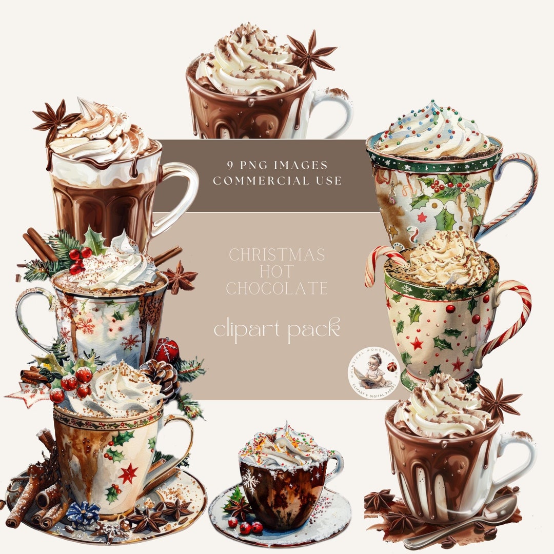 Christmas Hot Chocolate Clipart, Festive Season Png, Winter Ephemera ...