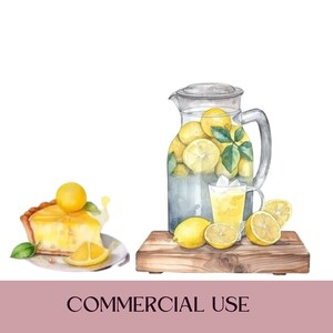 Lemon Clipart, Summer Clipart, Digital Art, Watercolor Clipart ...