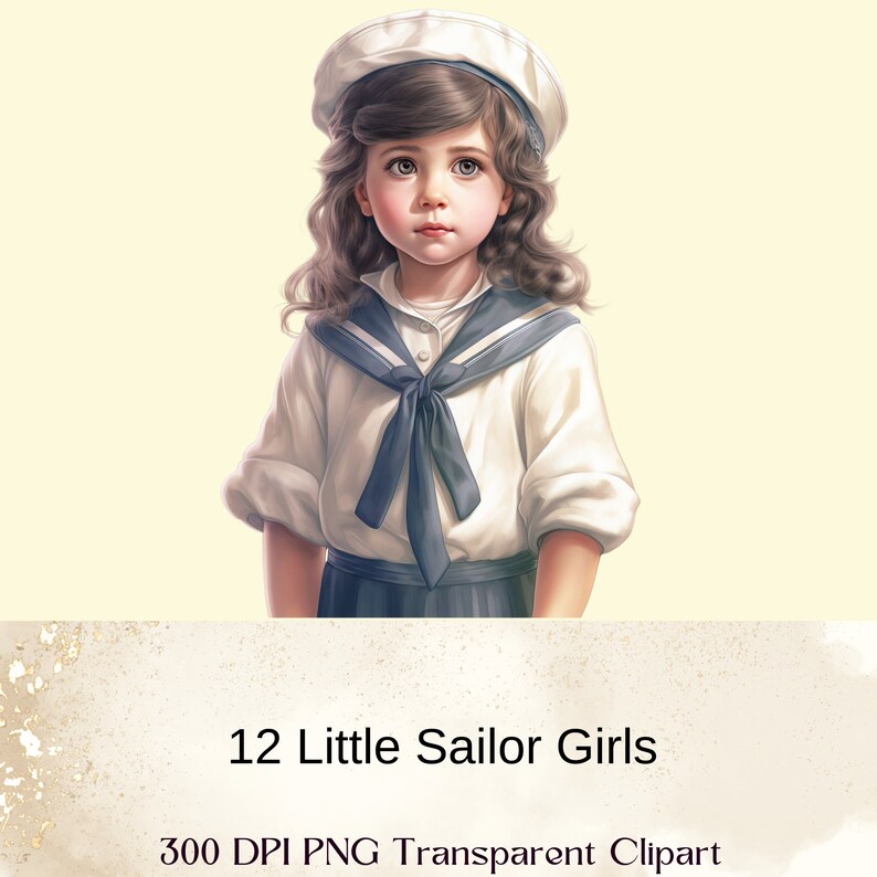 Cute Sailor Girls Clipart Nautical Clipart Little Sailor - Etsy
