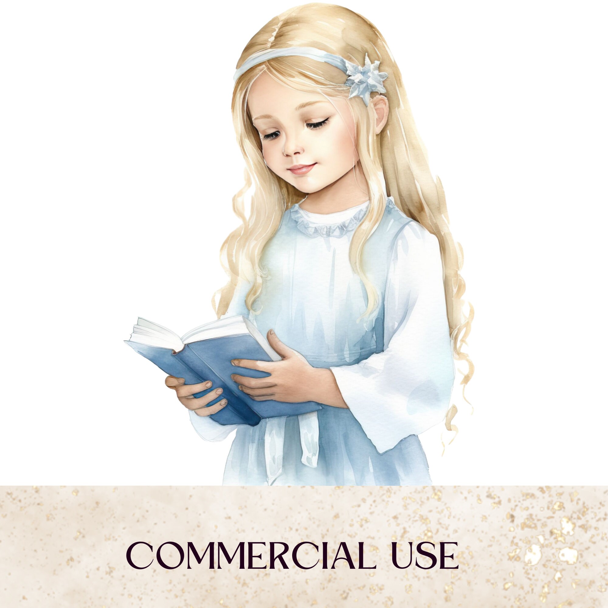 Church Girls Bible Vibes Reading Girl Watercolor Clipart - Etsy