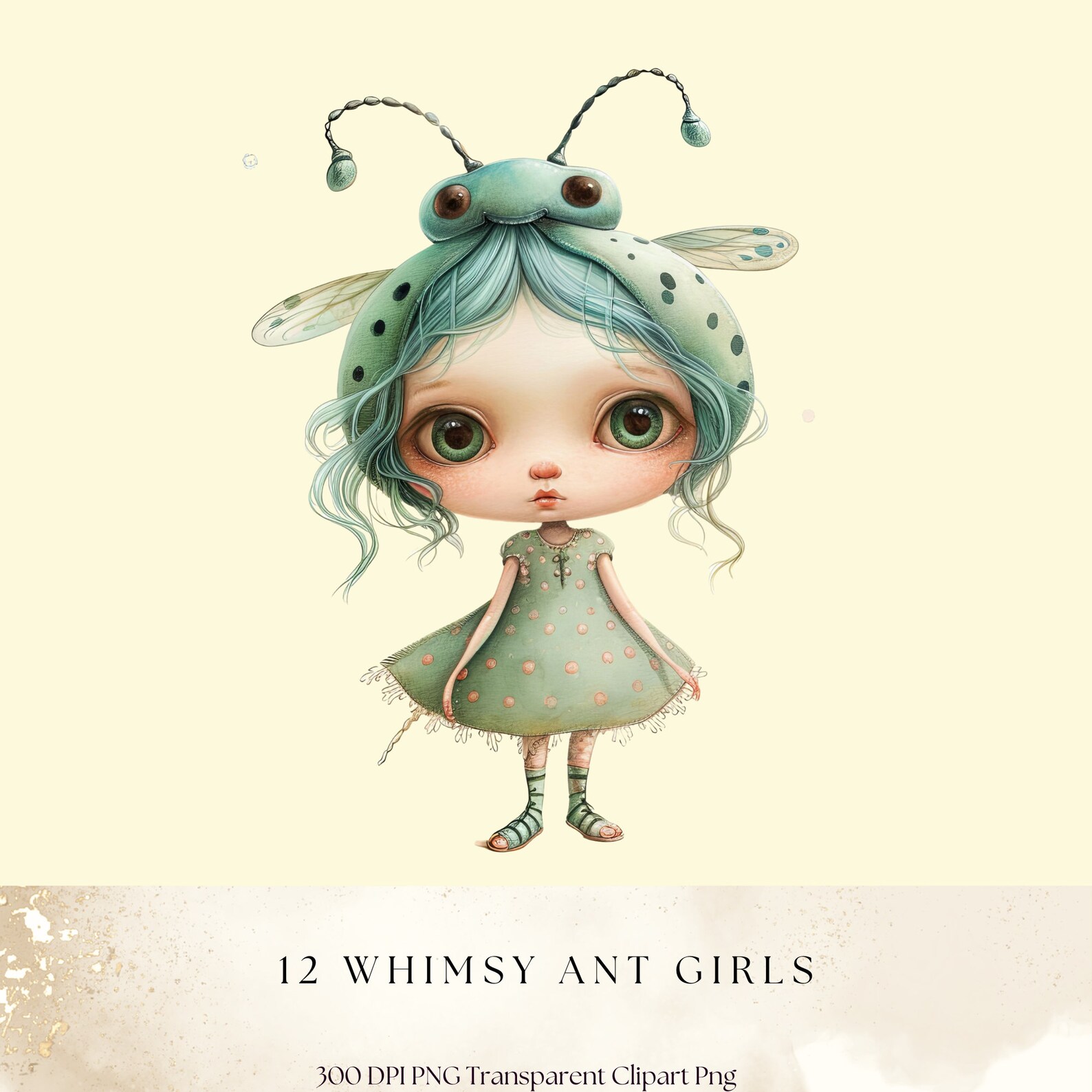 Ant Clipart, Whimsy Ant Girl Clipart, Ant Girl Graphics, Bug Girl ...