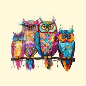 Quirky Owl Clip Art, Owls on A Rope, Funny Birds, Pets Clipart ...