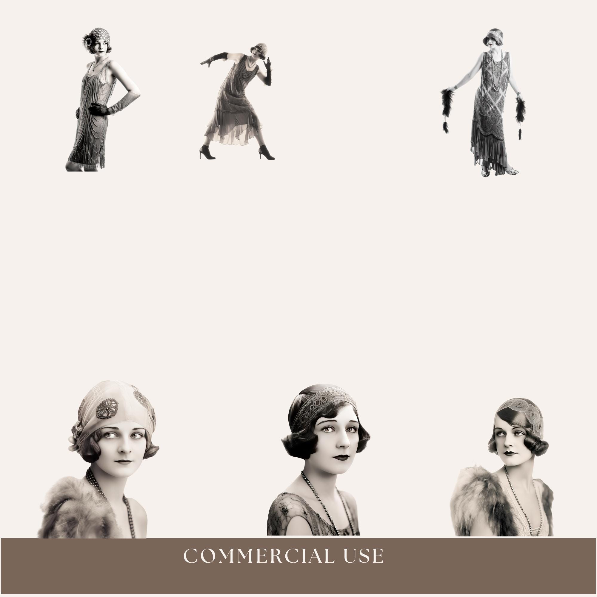 Flapper Girls 1920's, Vintage Women Clipart, Digital Image, Sublimation ...