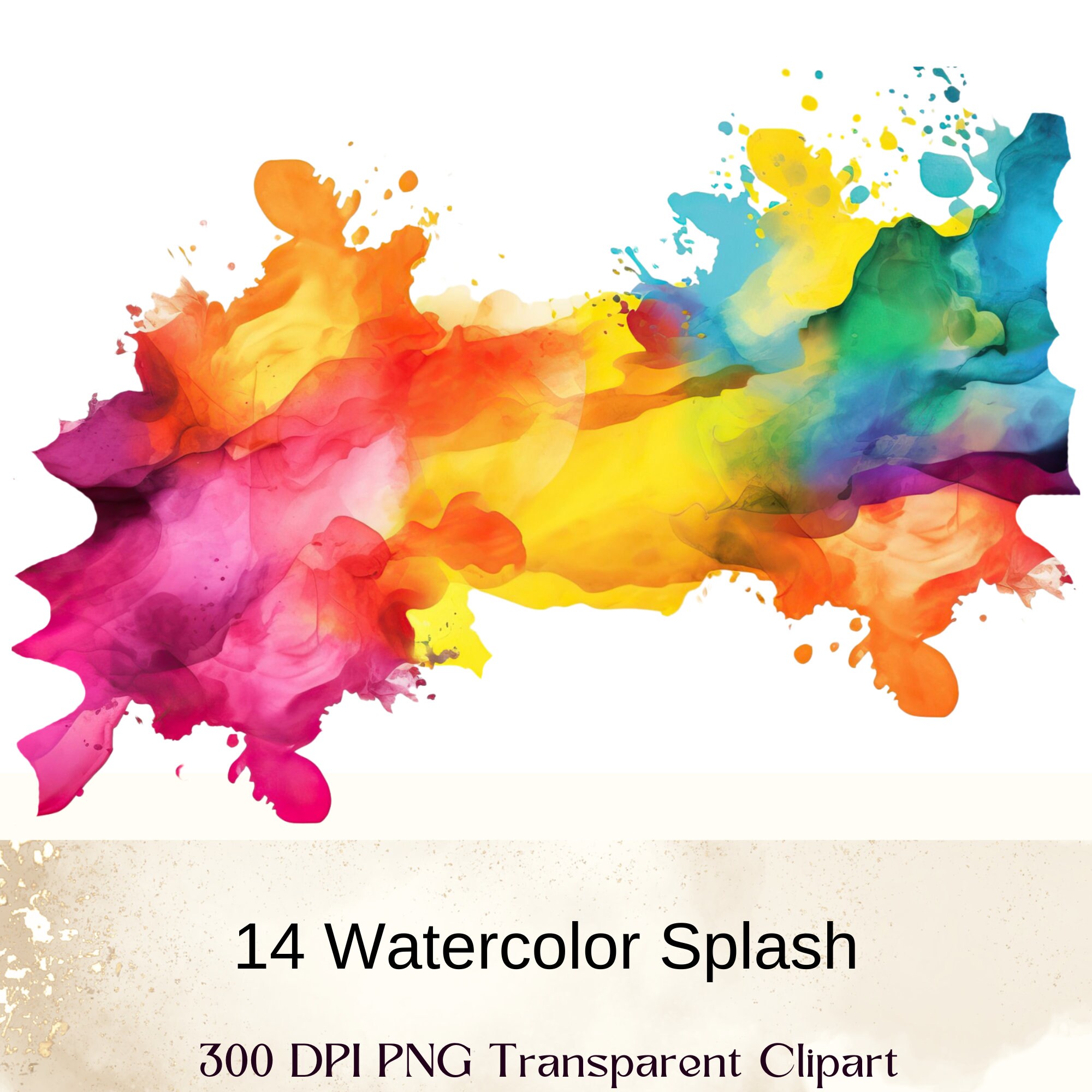 Watercolor Color Splash Clipart, Alcohol Ink Png, Watercolor Splatter ...