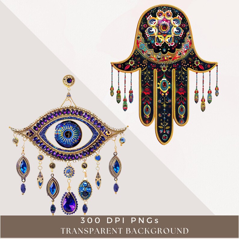 Hamsa Clipart, Evil Eye Protection PNG, Evil Eye Clipart, Scrapbook ...