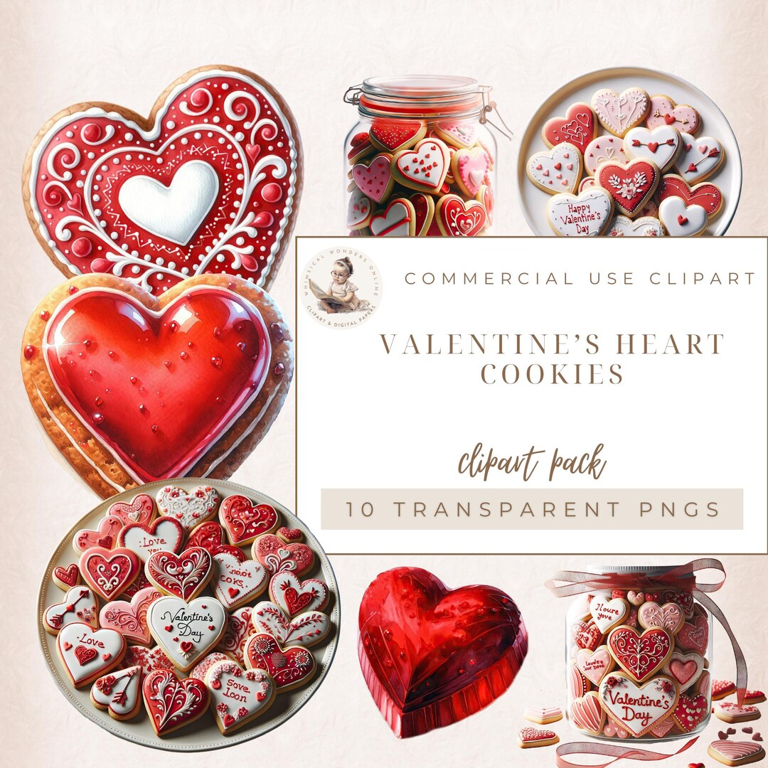 Valentines Day Clipart Heart Cookie, Cookie Design, Love Wedding ...