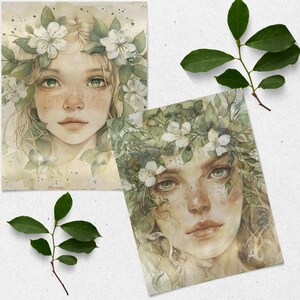 Printable Papers, Flower Girl Digital Papers, Nature Girl Junk Journal ...
