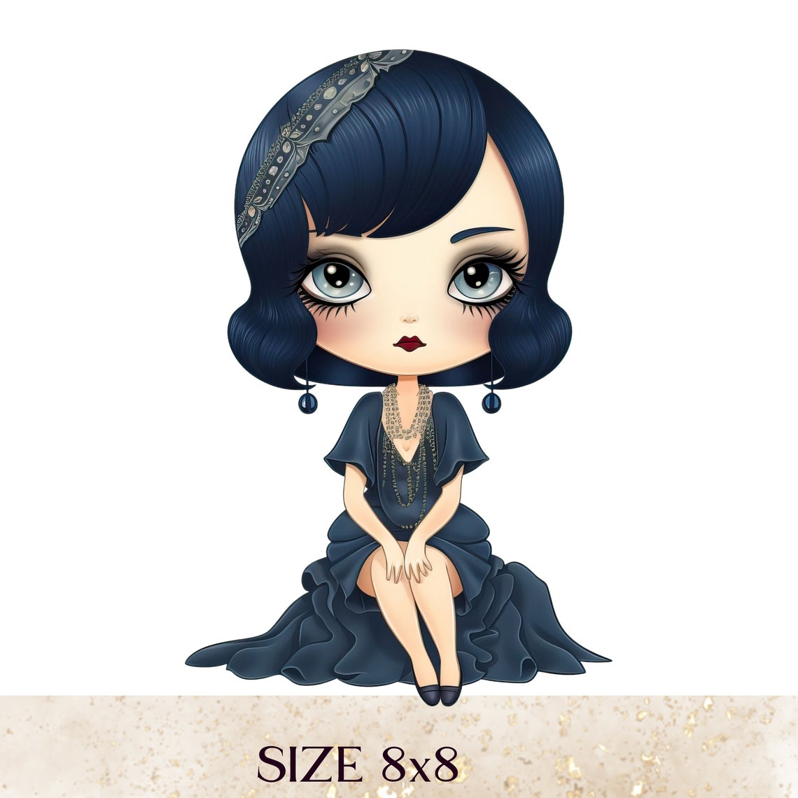 Cute Chibi Flapper Girl Flapper Girl Clipart Chibi Clipart - Etsy