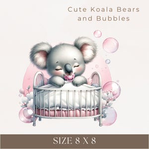 Cute Baby Koala Watercolor Clipart, Australian Zoo Animal Png, Baby ...