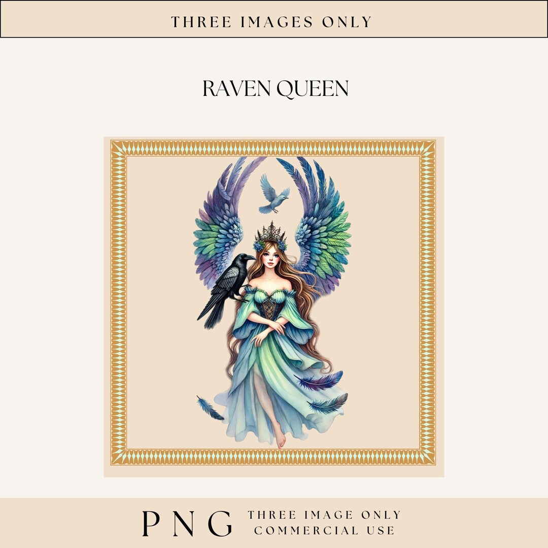 Raven Queen, Raven Clipart, Fairy Clipart, Watercolor Clipart ...