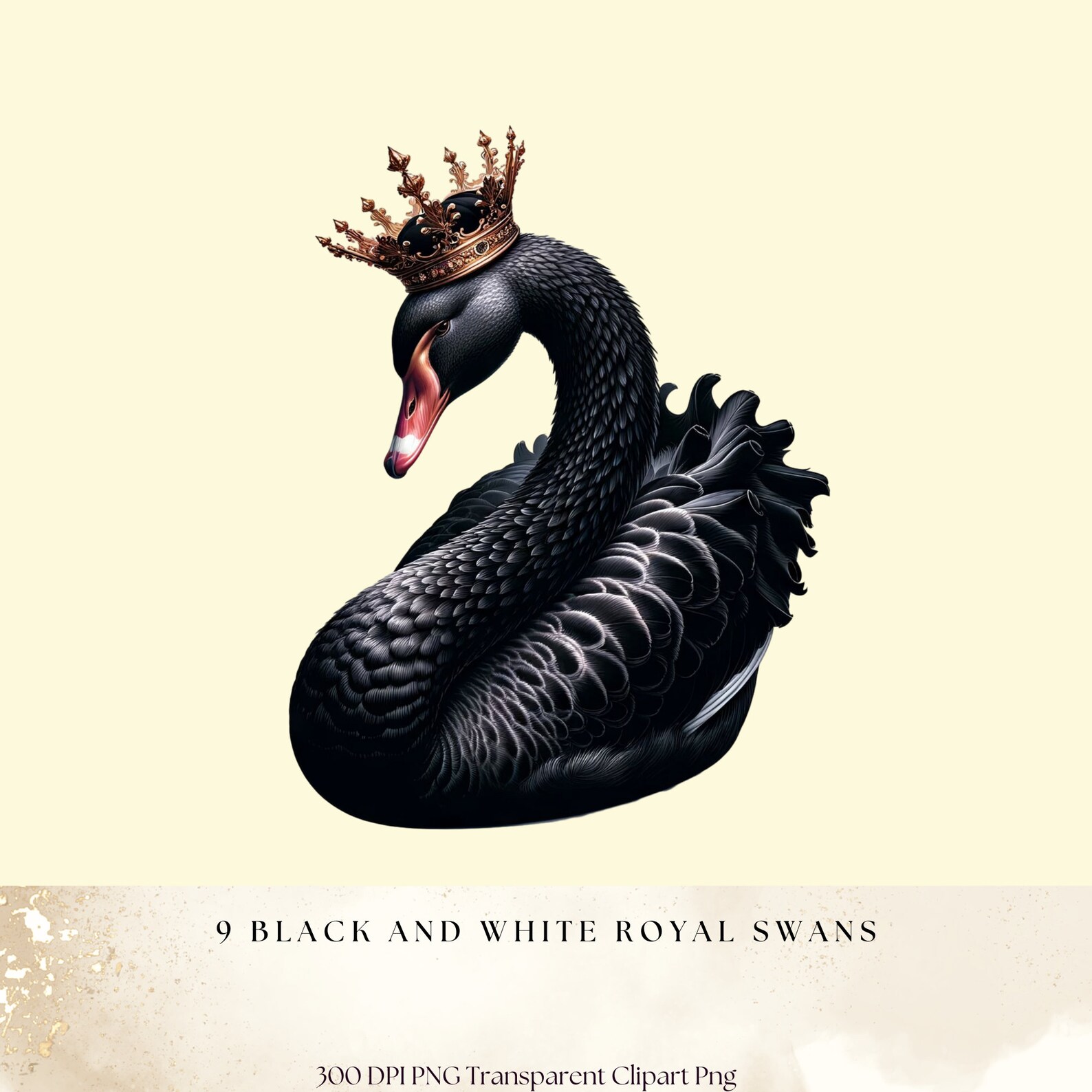 Swan Clipart, Black Swan Clipart, Fairytale Clipart, Royal Swans, Swans ...