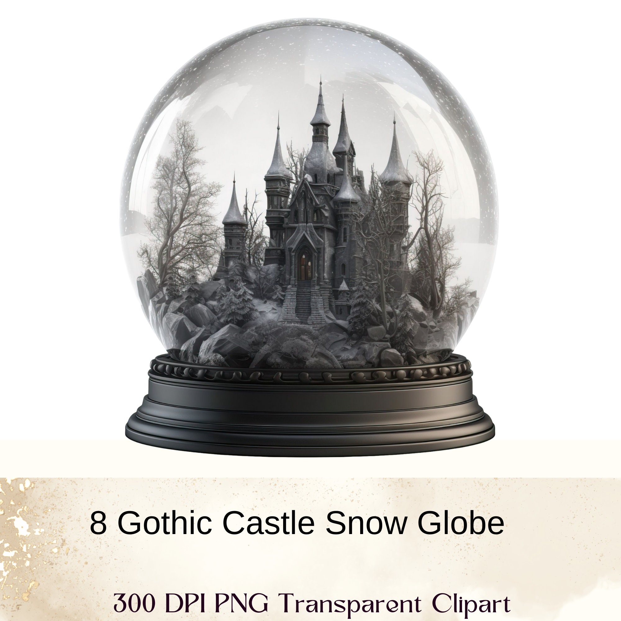 Gothic Snow Globe Clipart, Snow Globe Clip Art, Christmas Ball Clip Art ...