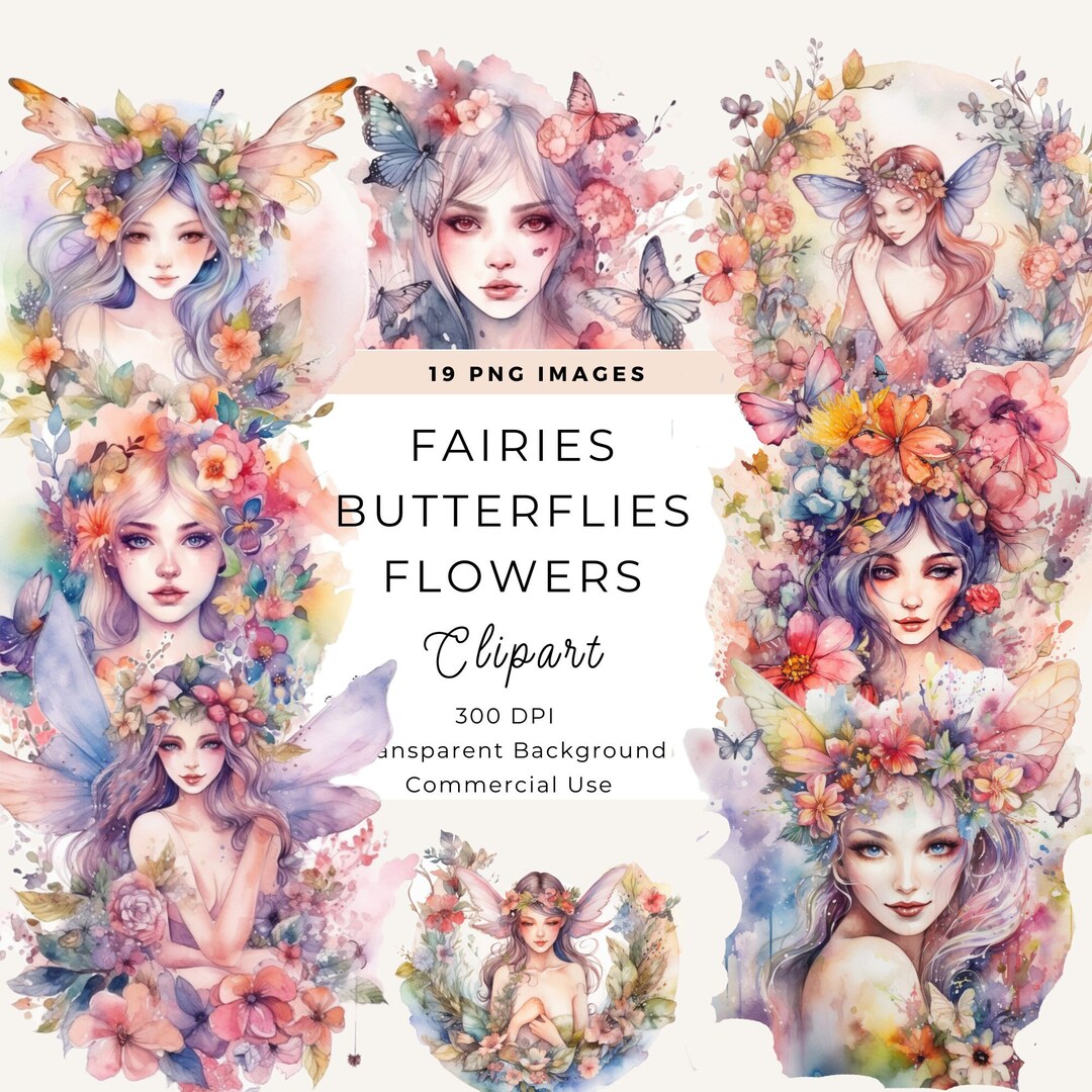 Fairy Clipart, Commercial Use, Magical Fairytale, Cute Enchanted ...