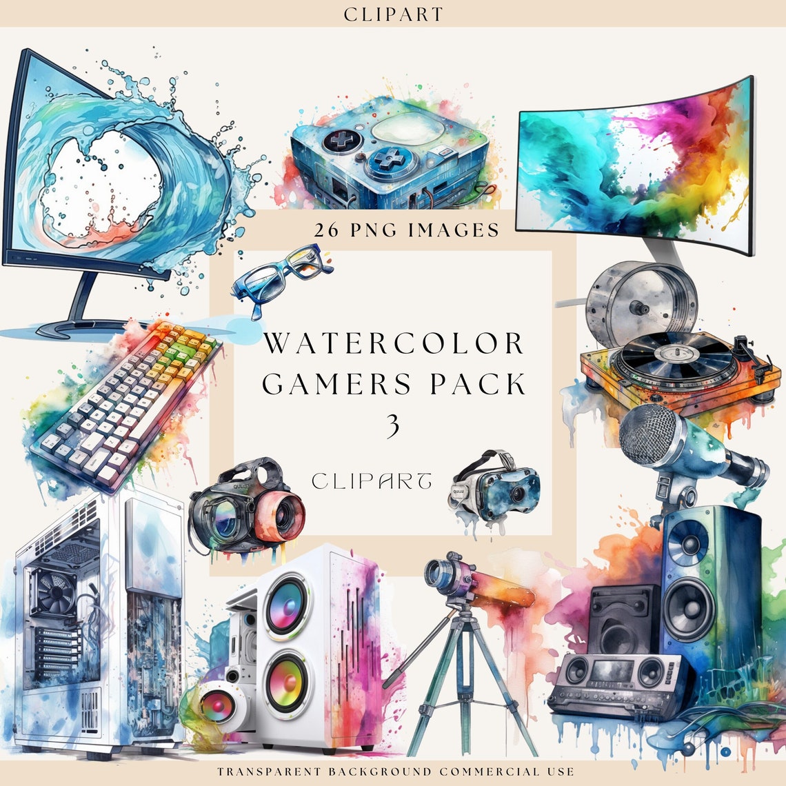 Gaming Clipart Pack, Game Controller, Spielekonsole, Digitales Basteln ...