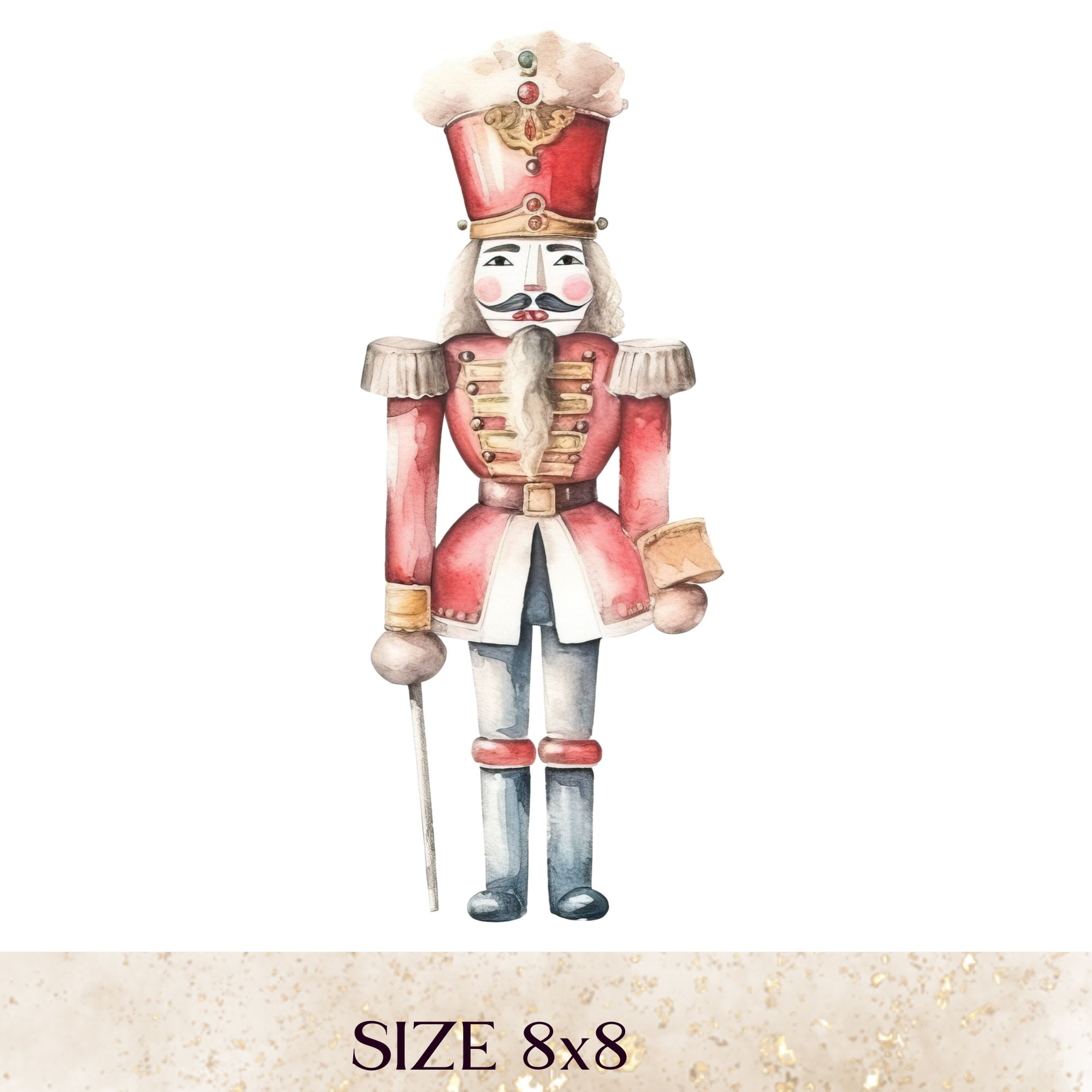 Vintage Christmas Nutcracker Clipart, Watercolor Clipart, Christmas ...