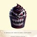Scary Creepy Cupcake Clipart, Halloween Party Invitations, Creepy ...