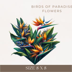 Floral Clipart, Bird of Paradise Flower, Tropical Flowers, Watercolor ...