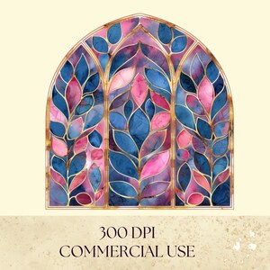 Watercolor Stained-glass Windows Clipart, Vintage Church Window With ...