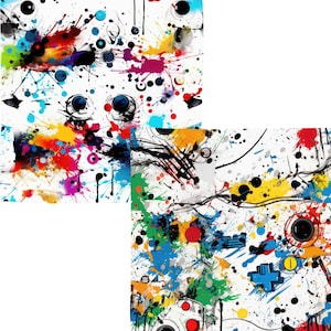 Video Game Digital Paper Paint Splash Gamer Background Pattern ...