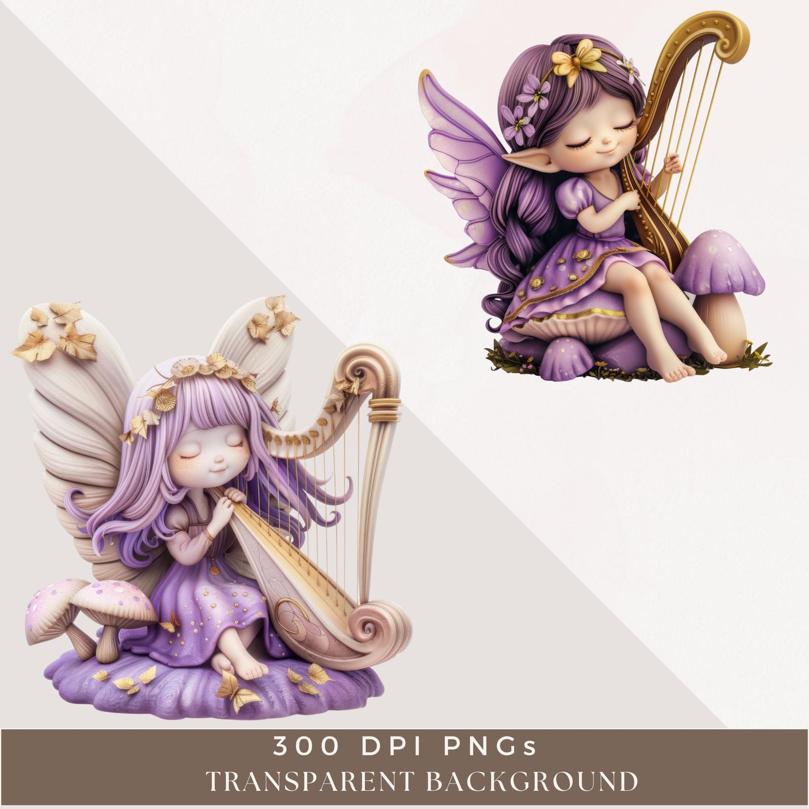Girl Angel Clipart, Girl Angel Playing Harp, Celestial Clipart ...